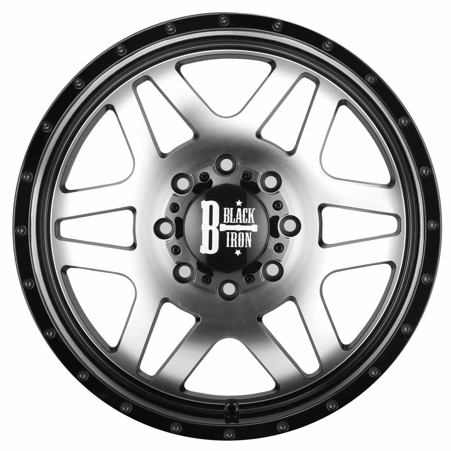 Black Iron Brawler Wheels - Black Gloss Machined